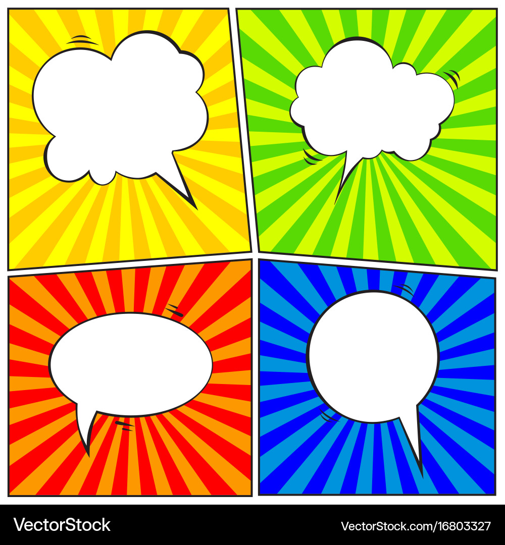 Set of comic speech bubble cartoon Royalty Free Vector Image