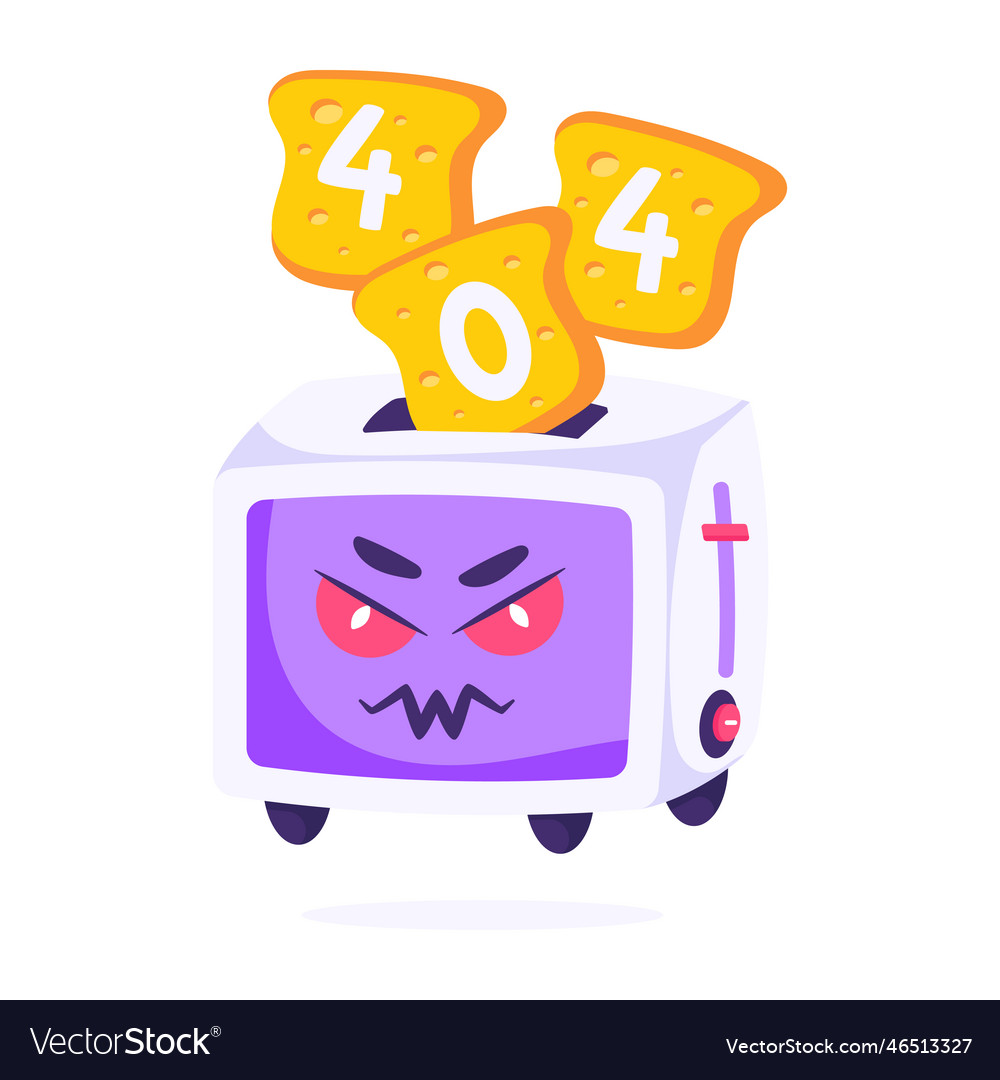 Toaster error Royalty Free Vector Image - VectorStock