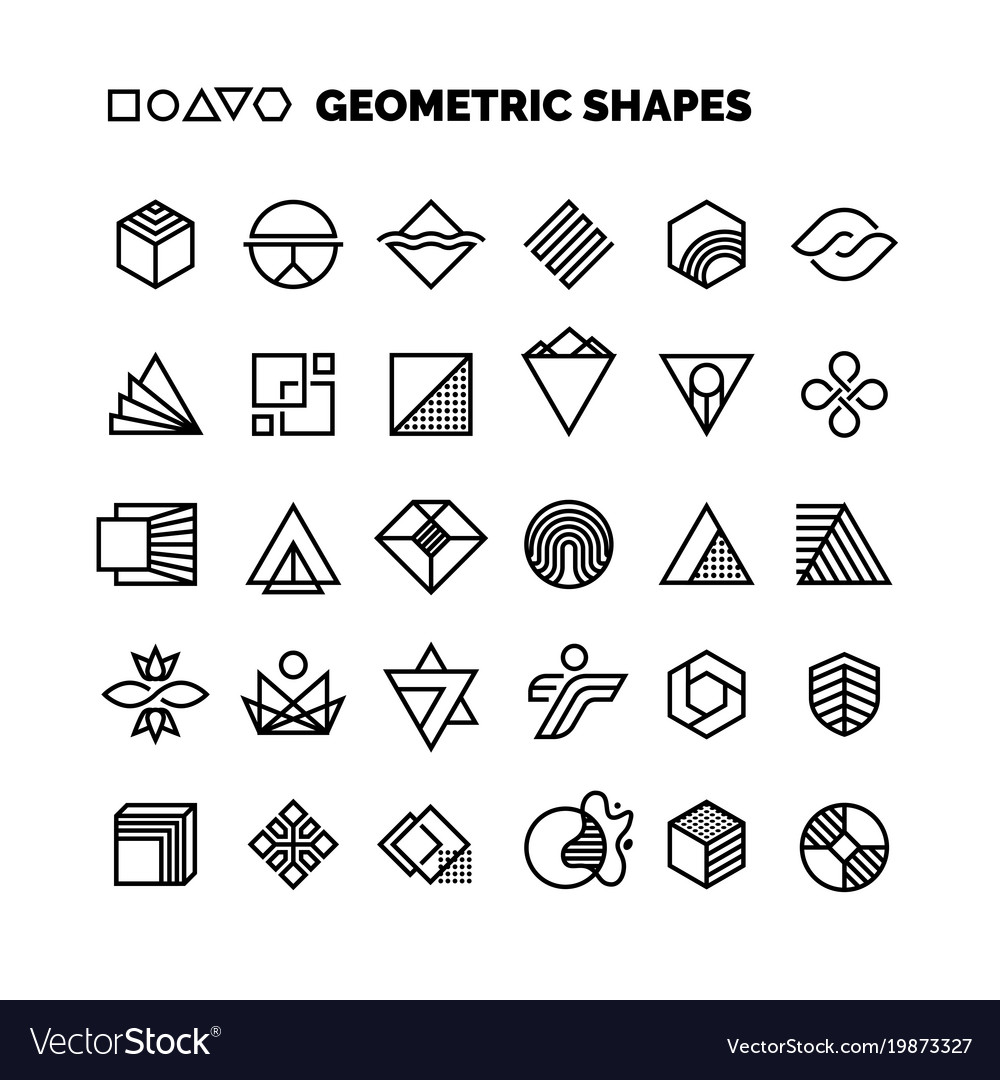 Universal black and white geometric shapes Vector Image