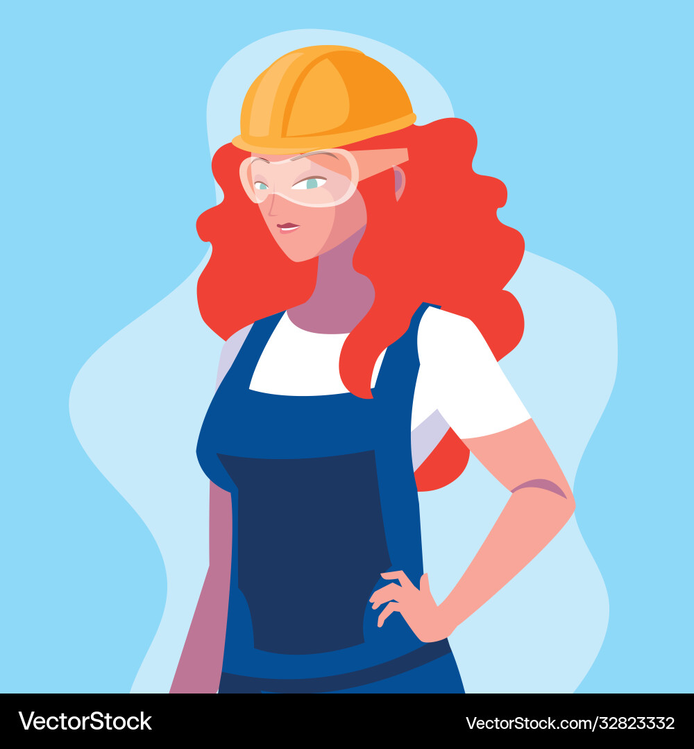 Avatar woman cartoon engineer design Royalty Free Vector