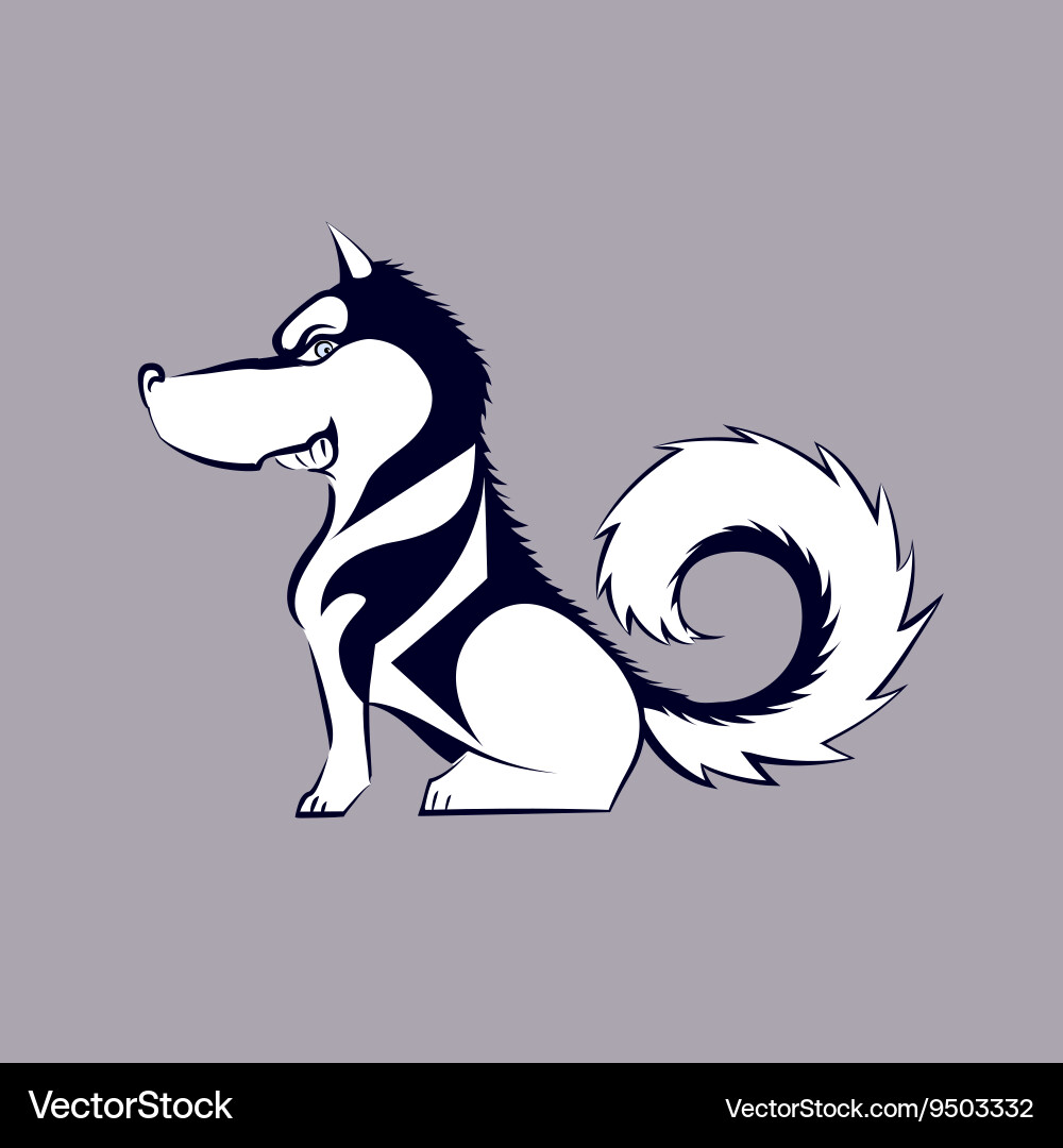 Cartoon husky dog Royalty Free Vector Image - VectorStock