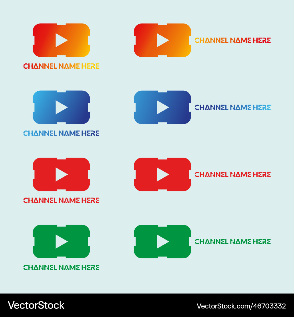 Channel logo and video logo design Royalty Free Vector Image