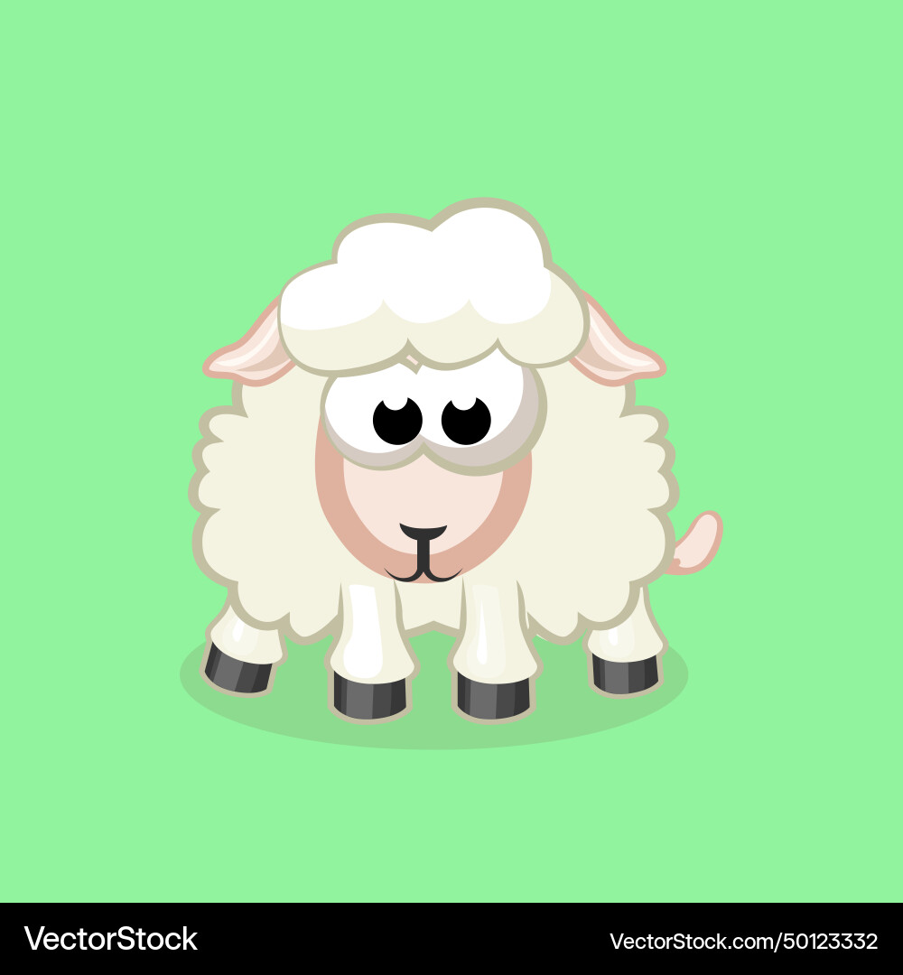 Cute sheep cartoon with four legs Royalty Free Vector Image