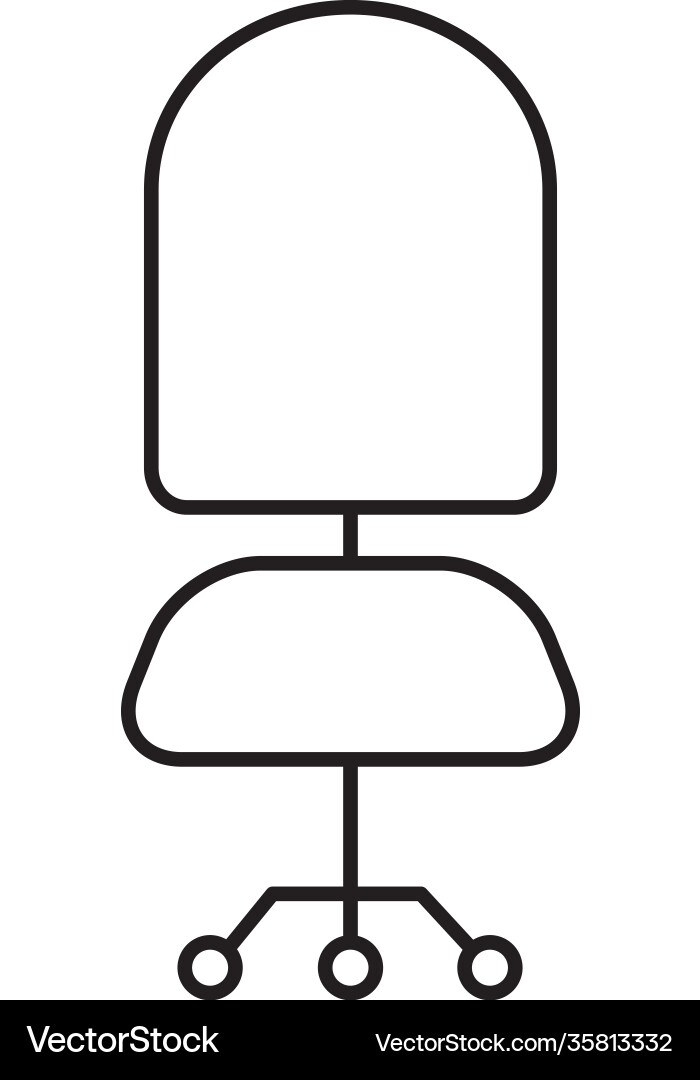Desk chair icon line style Royalty Free Vector Image