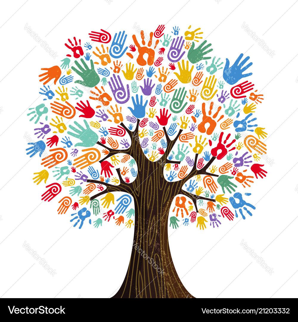 Human hand tree for culture diversity concept Vector Image