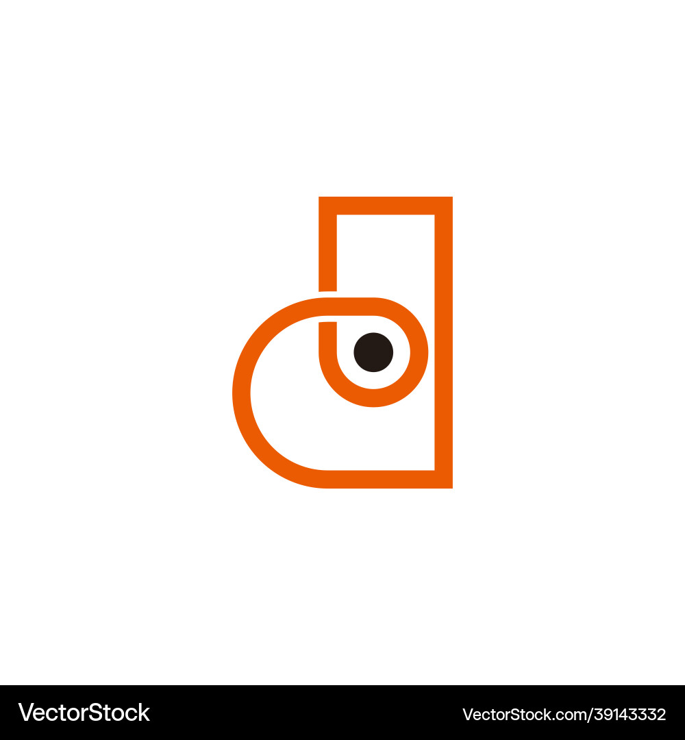 Letter d wallet geometric line logo Royalty Free Vector