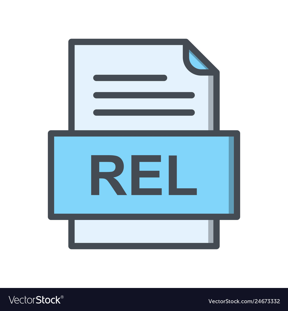 Rel file document icon Royalty Free Vector Image