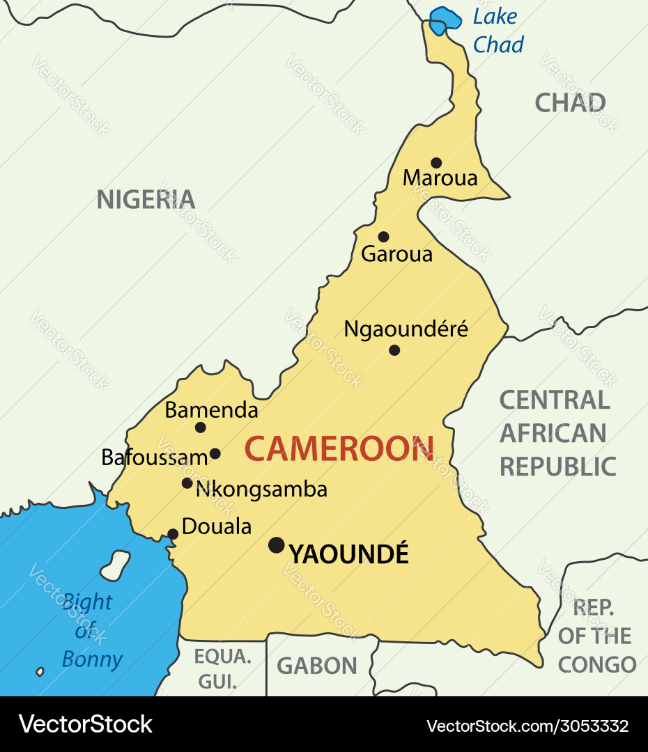 Republic cameroon - map Royalty Free Vector Image
