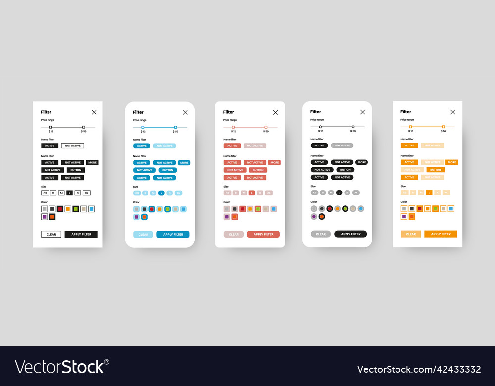 Set of user interfaces for mobile application Vector Image