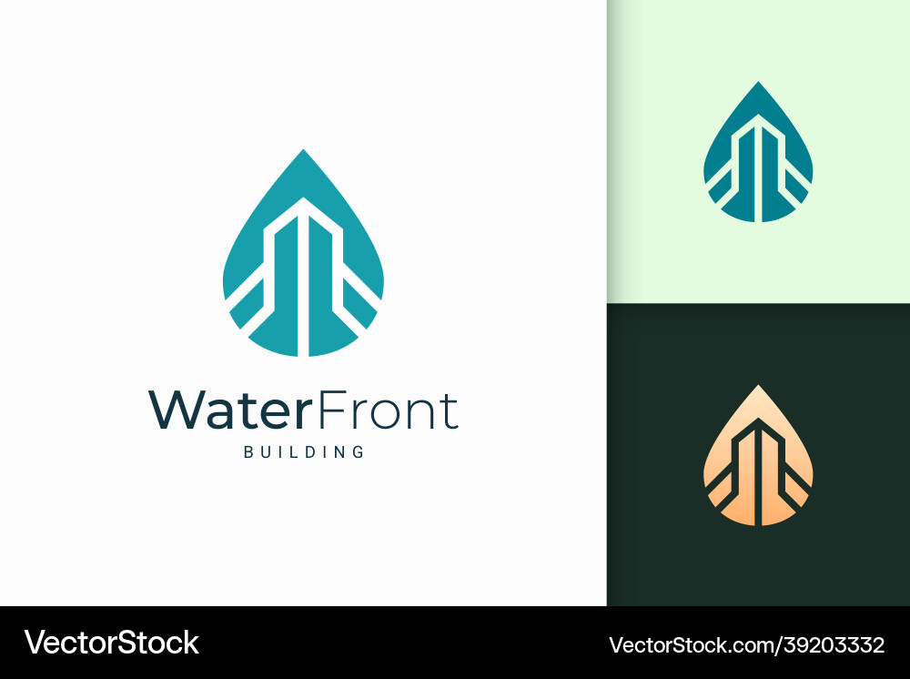 Waterfront apartment or property logo modern shape
