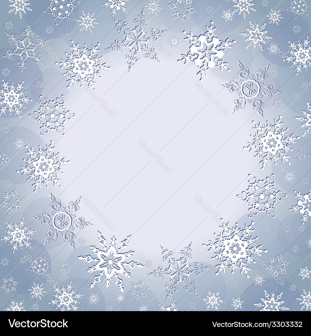 Winter decorative background with snowflakes Vector Image