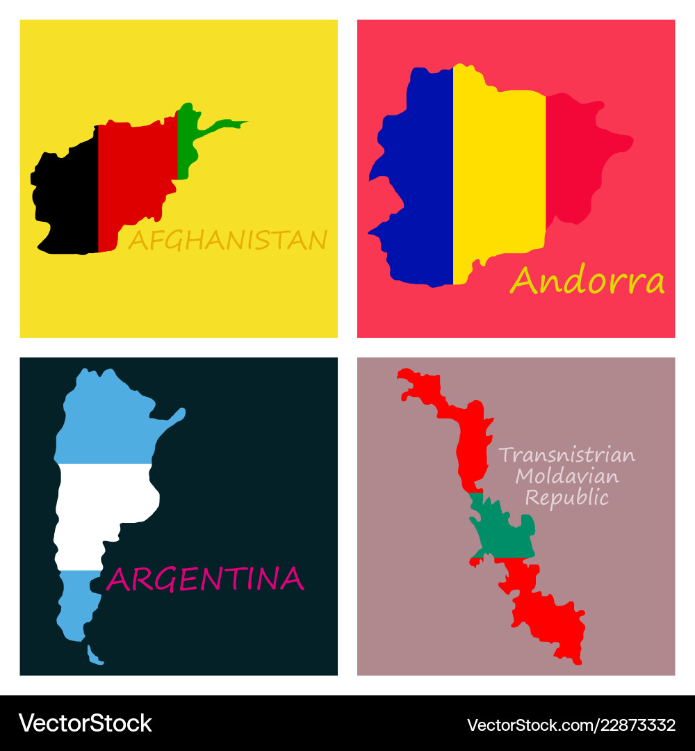 World map-countries in color on white background Vector Image