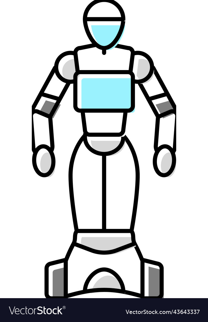 Artificial robot color icon Royalty Free Vector Image