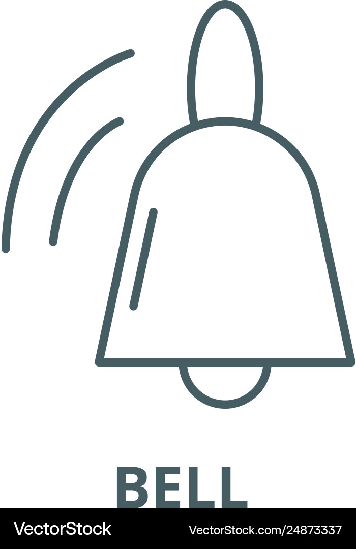 Bell line icon outline sign concept Royalty Free Vector
