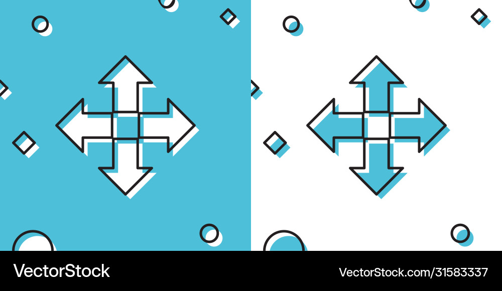 Black arrows in four directions icon isolated Vector Image