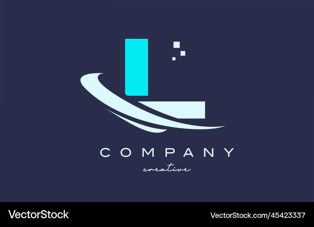 Blue white l alphabet letter logo icon Royalty Free Vector