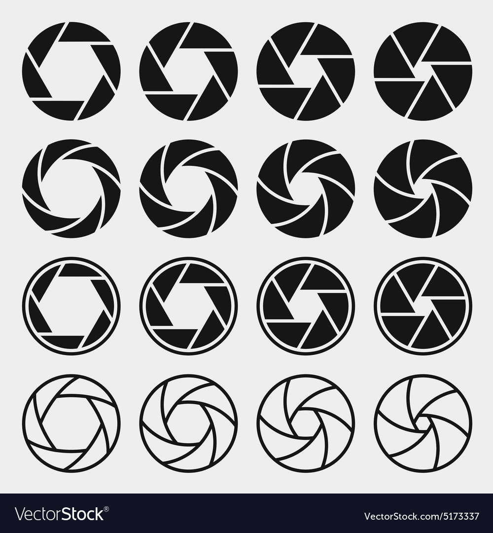 Camera shutter icons Royalty Free Vector Image