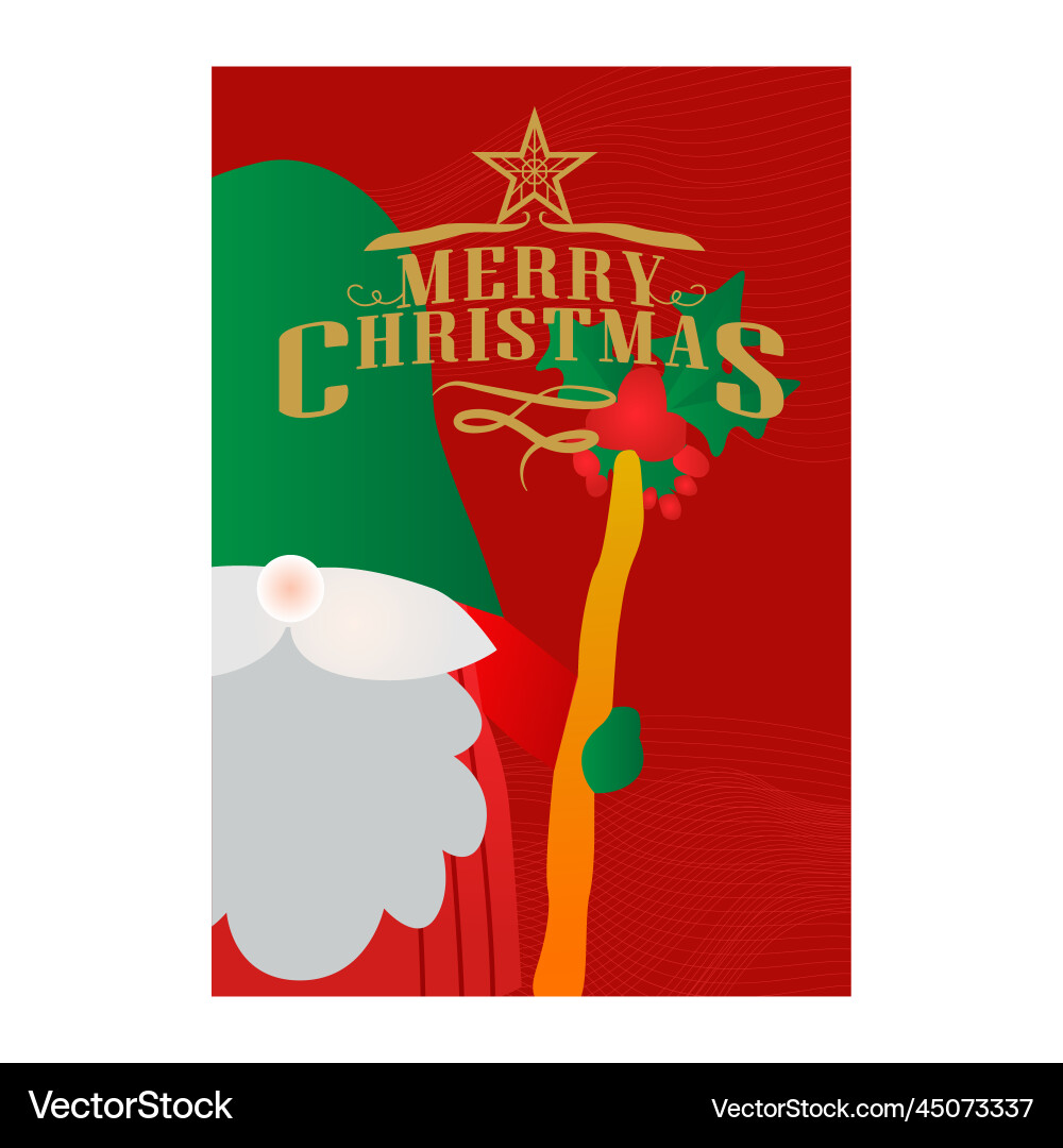 Christmas card template with gnome Royalty Free Vector Image