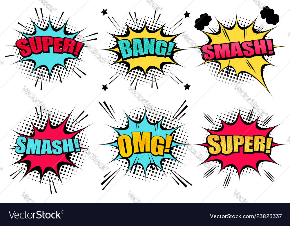 Comic speech bubbles collection Royalty Free Vector Image
