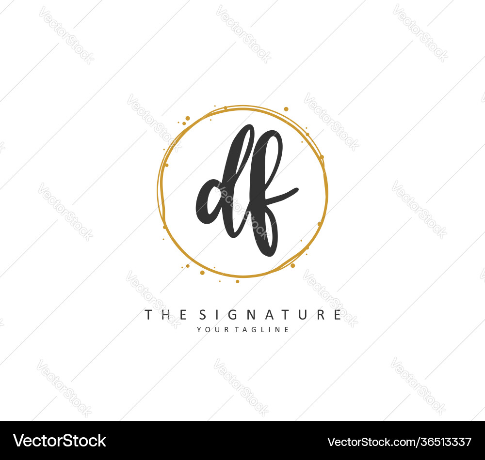 Df initial letter handwriting and signature logo Vector Image