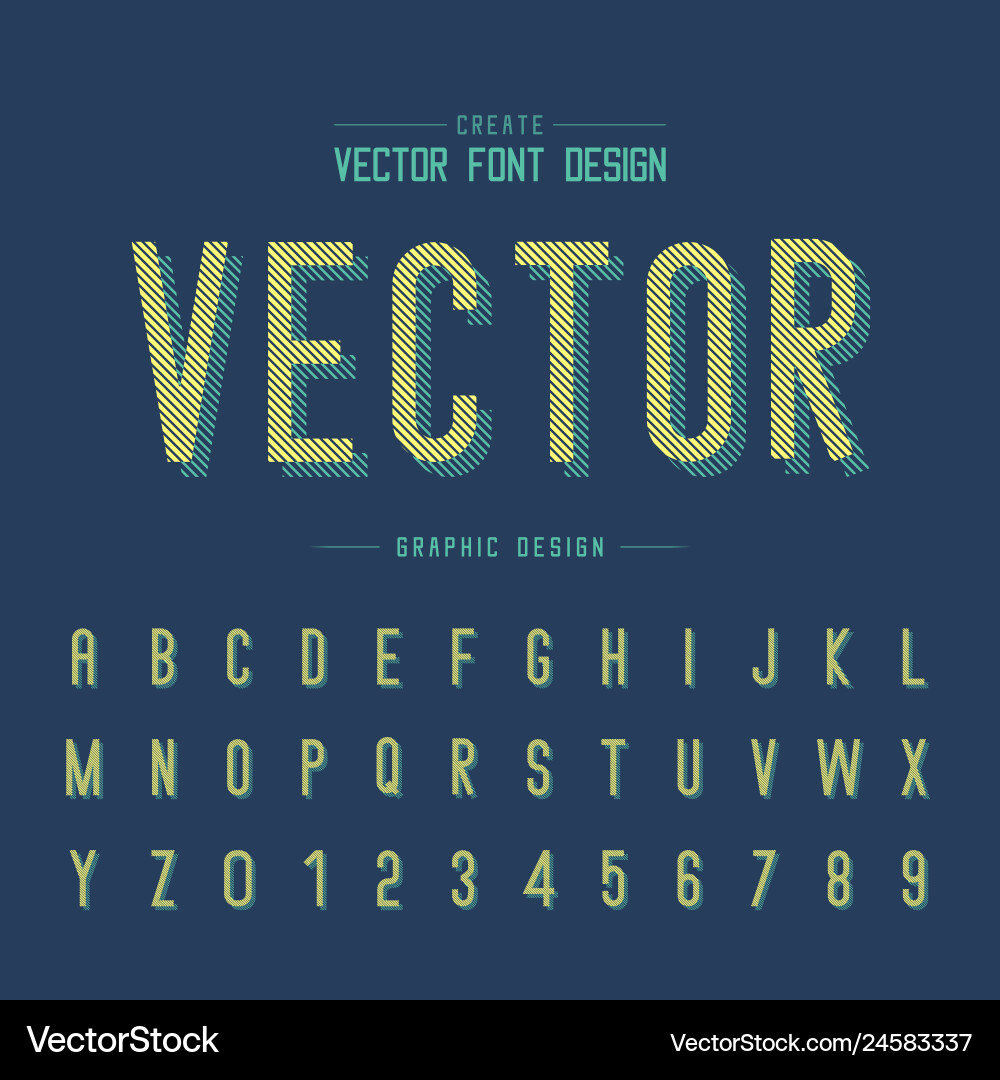 Font and alphabet letter typeface and number Vector Image