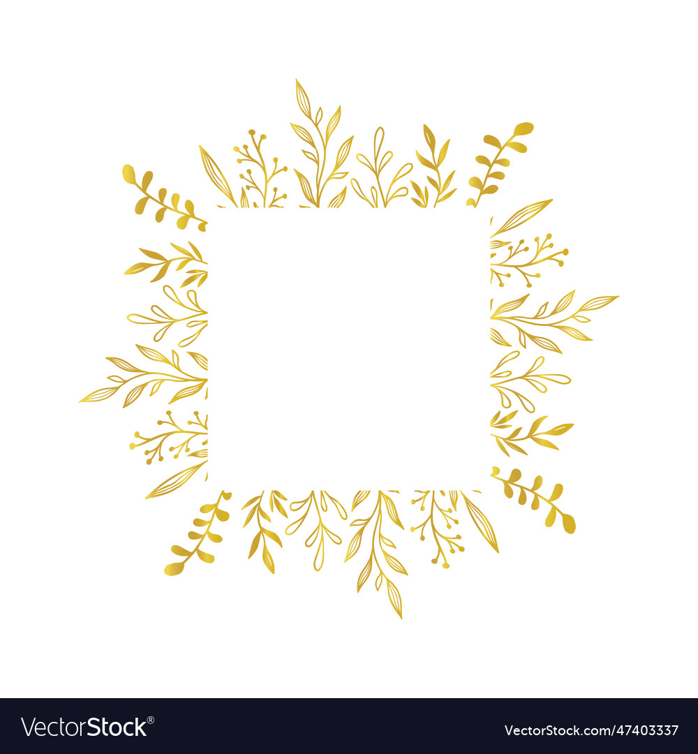 Gold floral square border golden floral Royalty Free Vector Gold floral square border golden floral Royalty Free Vector