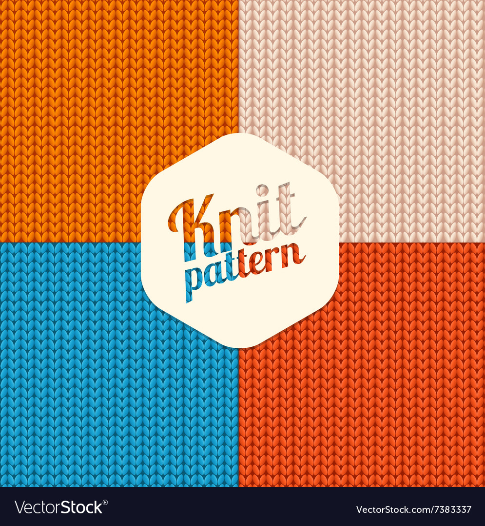 Knitting background set Royalty Free Vector Image