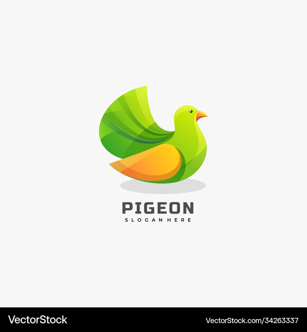 Logo pigeon gradient colorful style Royalty Free Vector