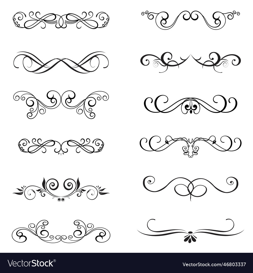 Ornate frames and scroll elements Royalty Free Vector Image