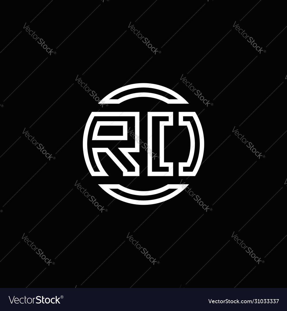 Ro logo monogram with negative space circle Vector Image