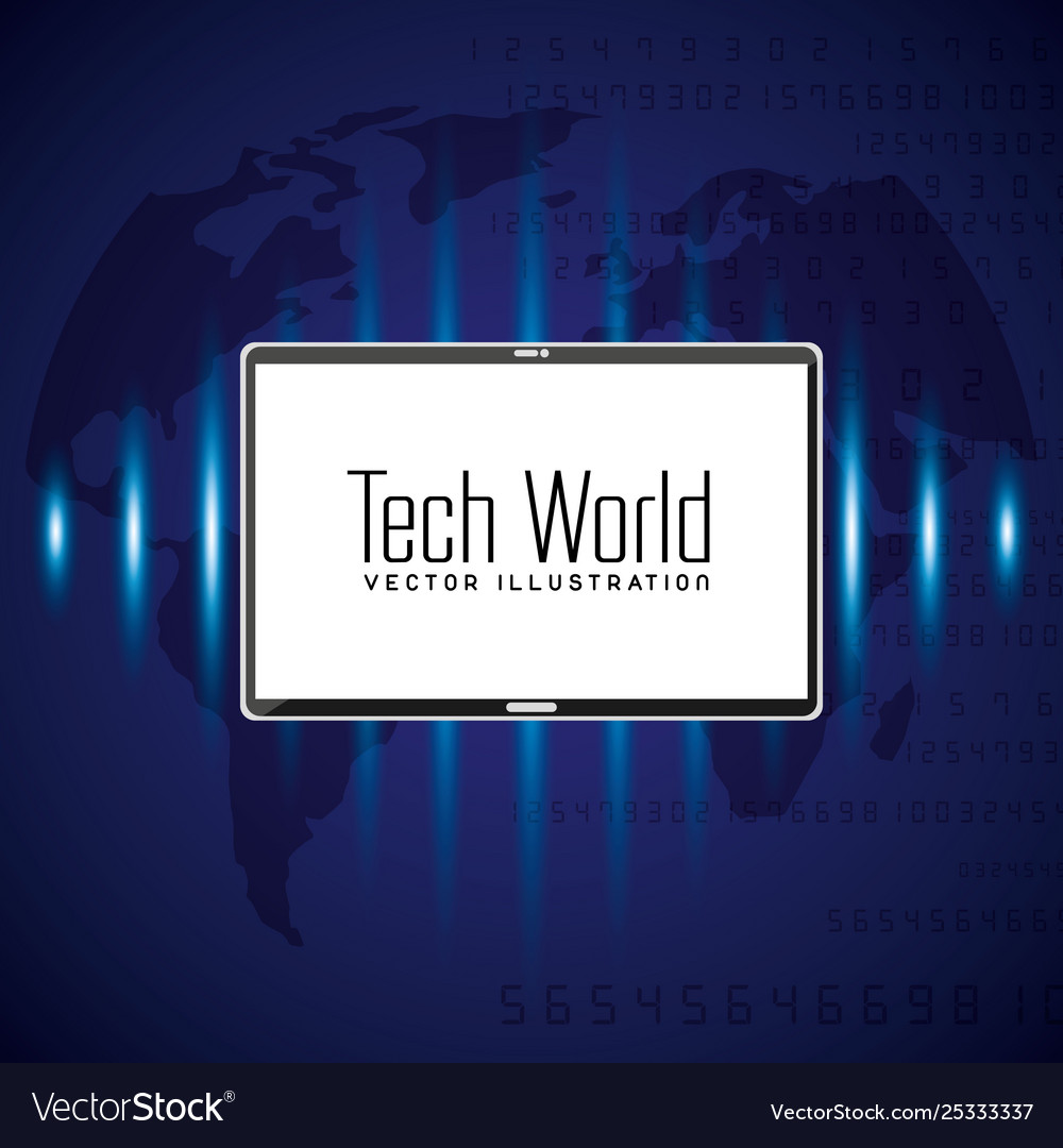 Tech world design Royalty Free Vector Image - VectorStock
