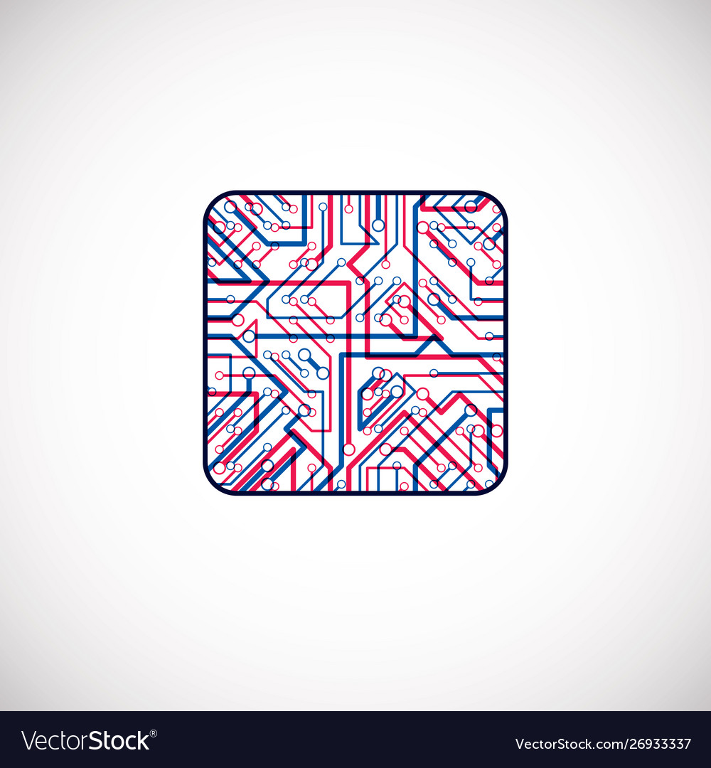 Technology cpu design with square microprocessor Vector Image