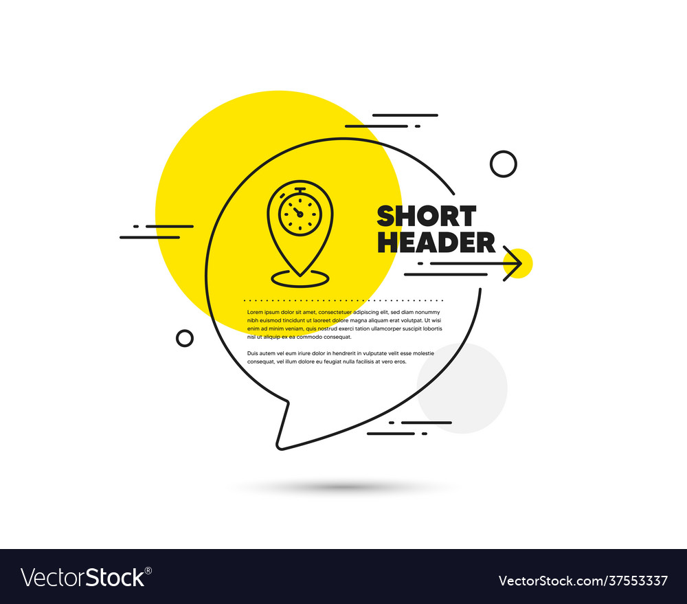Timer line icon time sign location pointer Vector Image