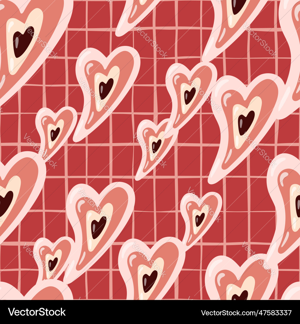 Vintage hearts seamless pattern 14 february Vector Image