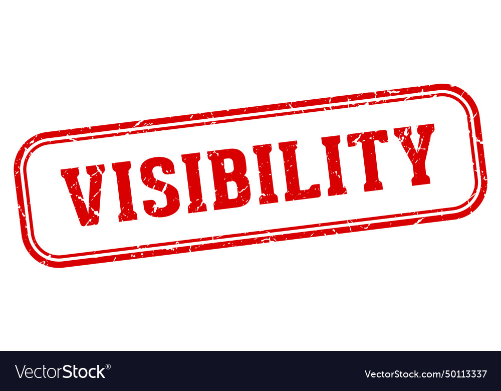 Visibility stamp visibility rectangular stamp on Vector Image