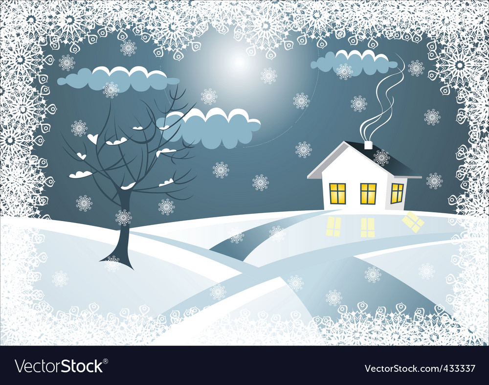 Winter landscape Royalty Free Vector Image - VectorStock