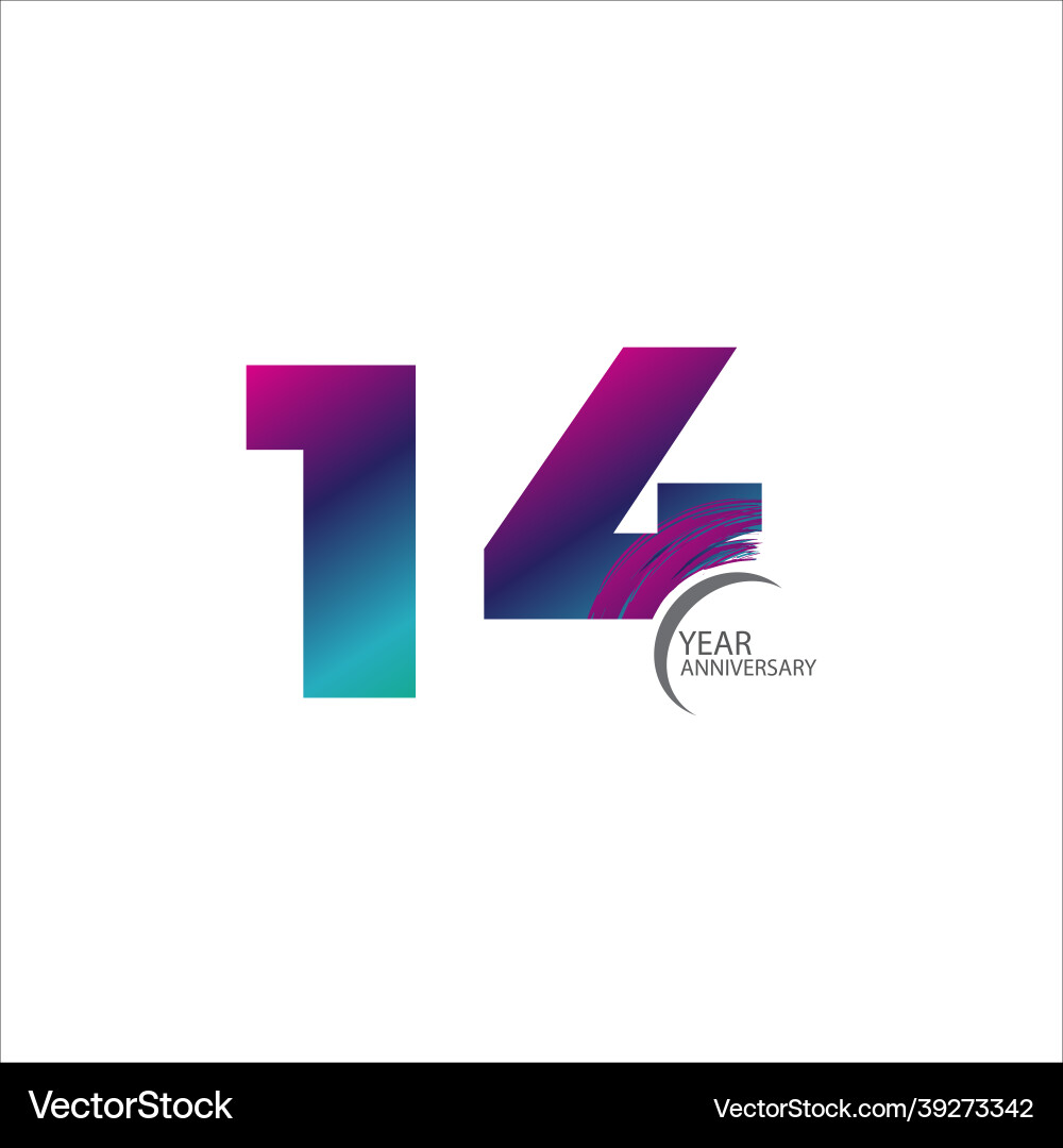 14th anniversary event party numbers template Vector Image