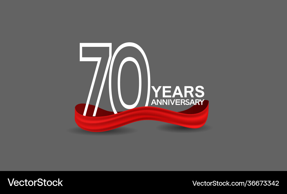 70 years anniversary line style white color Vector Image