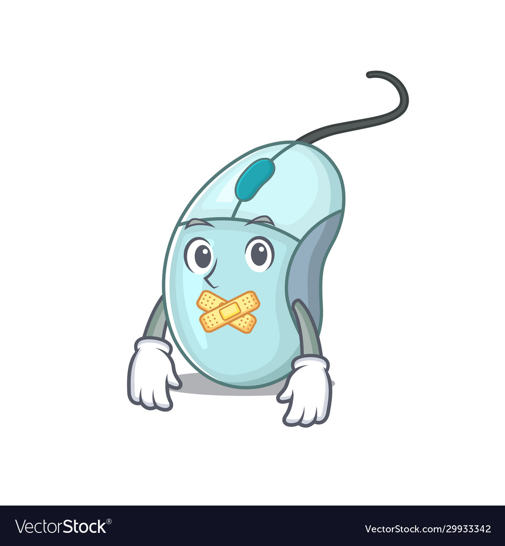 A silent gesture computer mouse mascot cartoon Vector Image A silent gesture computer mouse mascot cartoon Vector Image