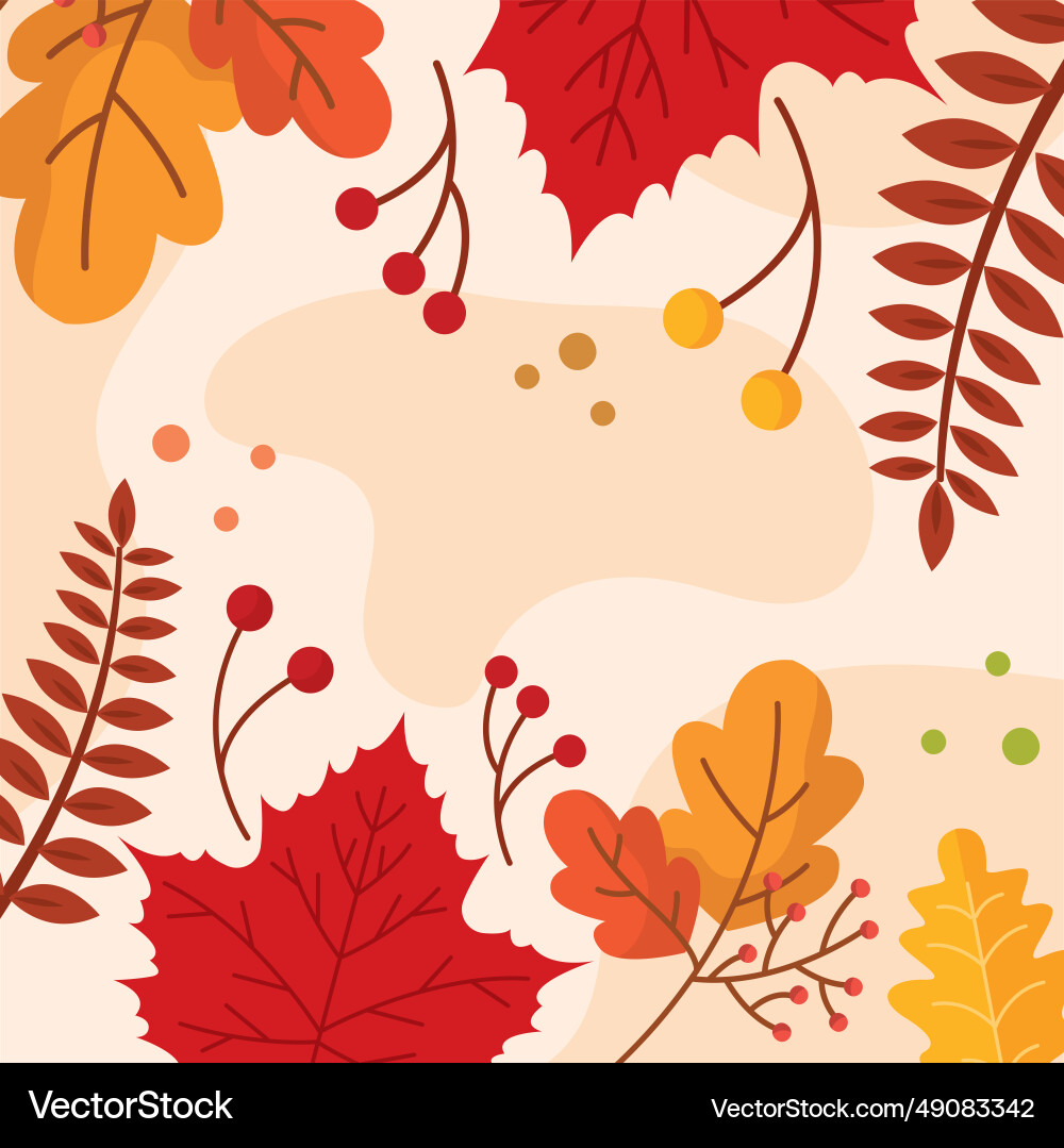 Autumn seasonal pattern background with leaves Vector Image