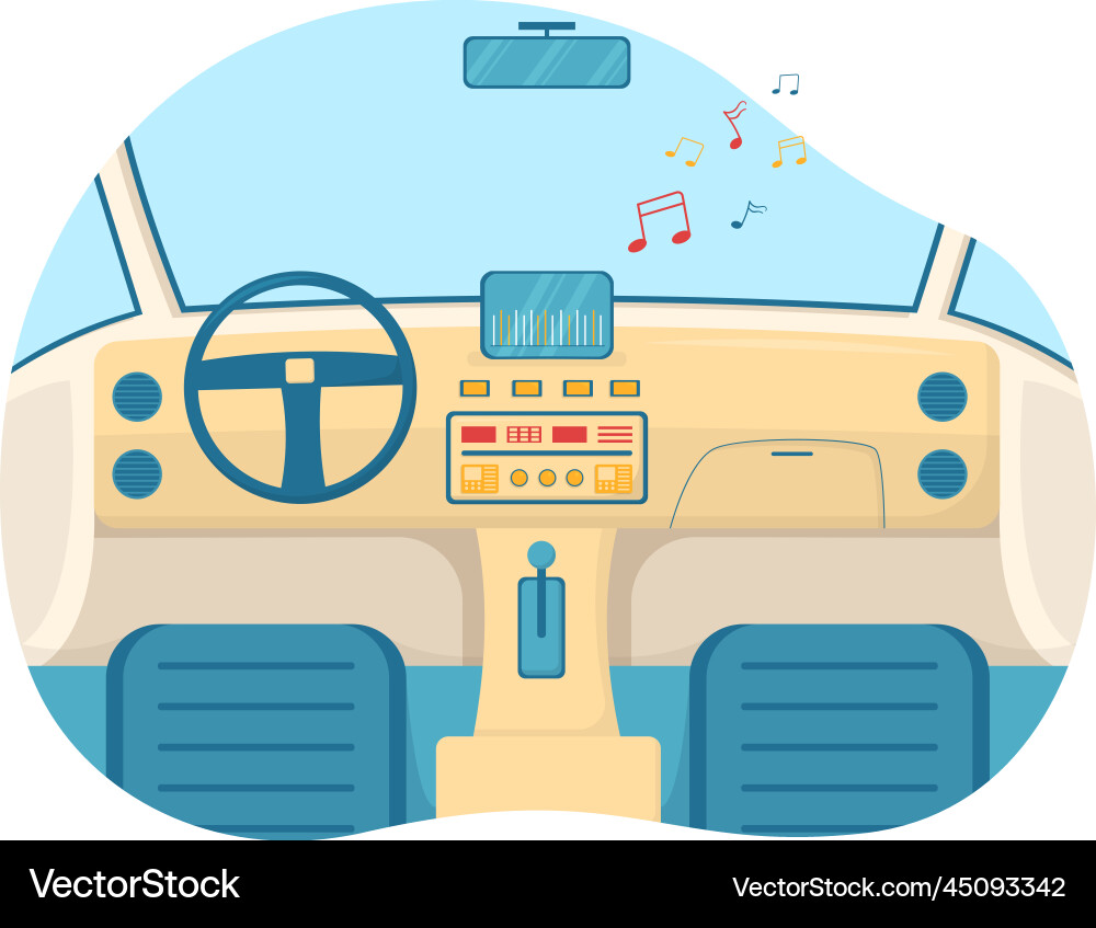 Car audio with loud speakers sound system Vector Image