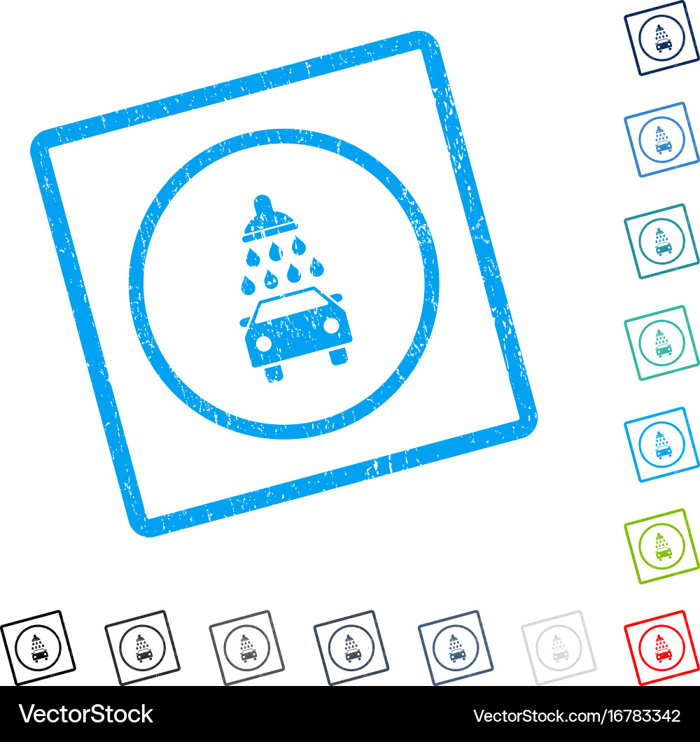 Car shower icon rubber watermark Royalty Free Vector Image