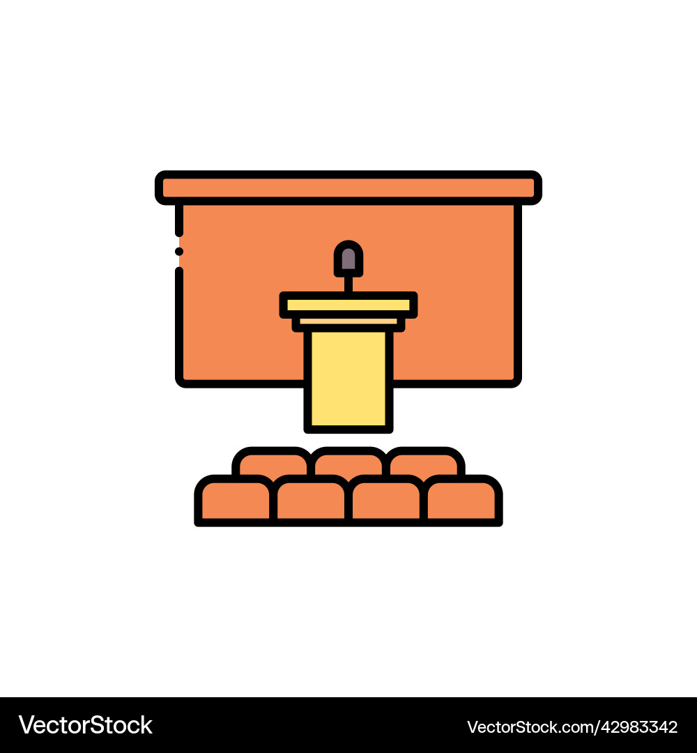 Conference room icon filled color version Vector Image