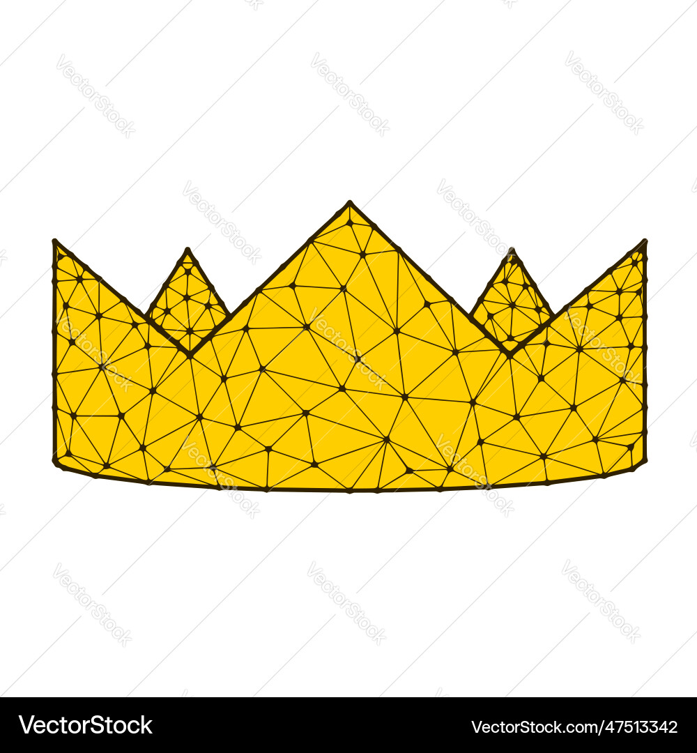 Golden crown polygonal isolated on white Vector Image