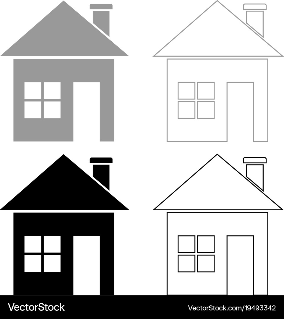 House icon grey and black color Royalty Free Vector Image