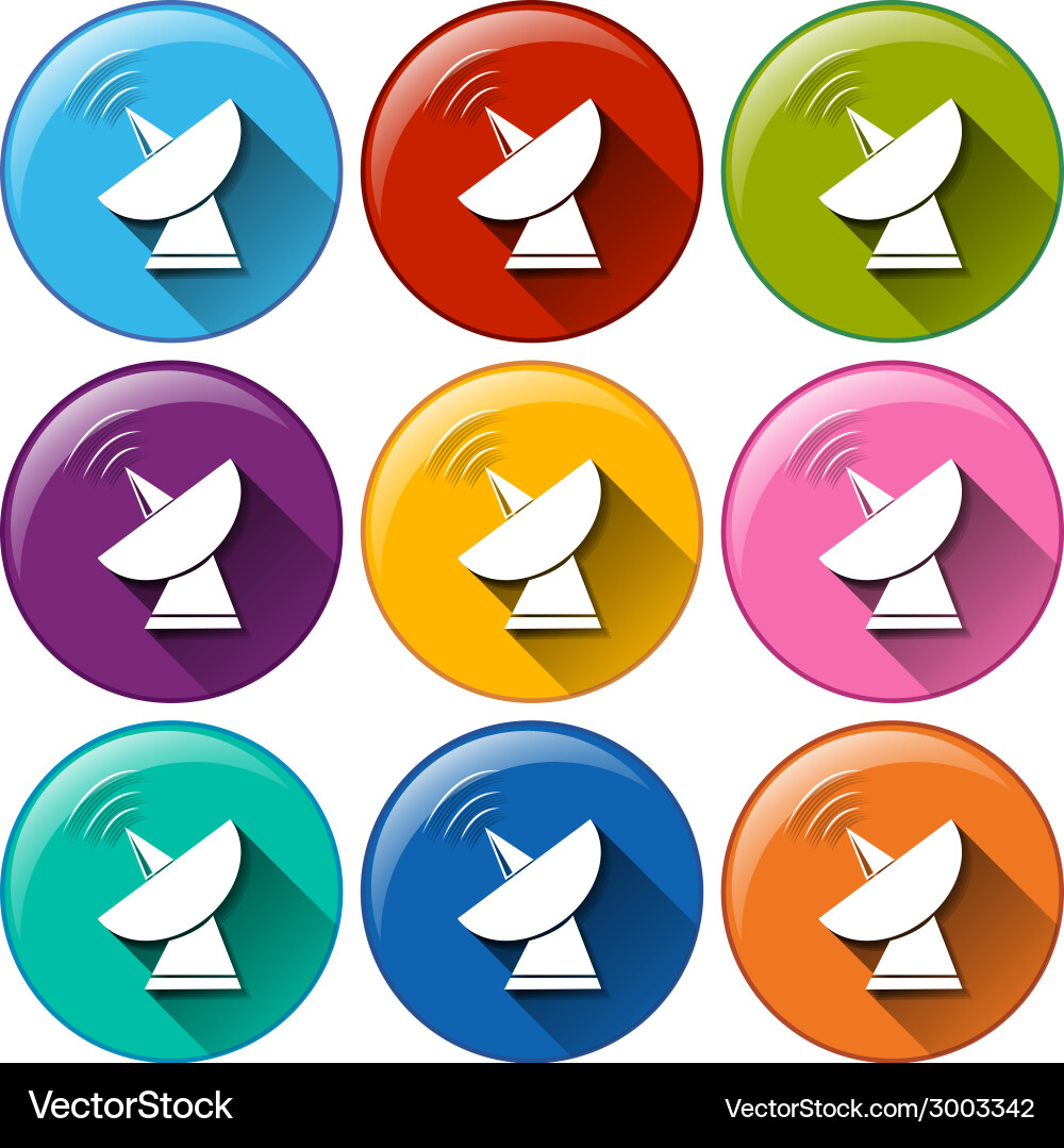 Icons with satellite signals Royalty Free Vector Image