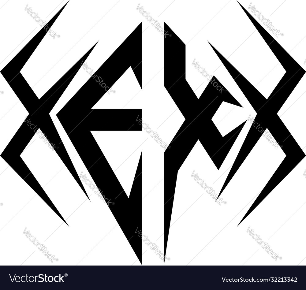 Initial ex logo design with cool style Royalty Free Vector