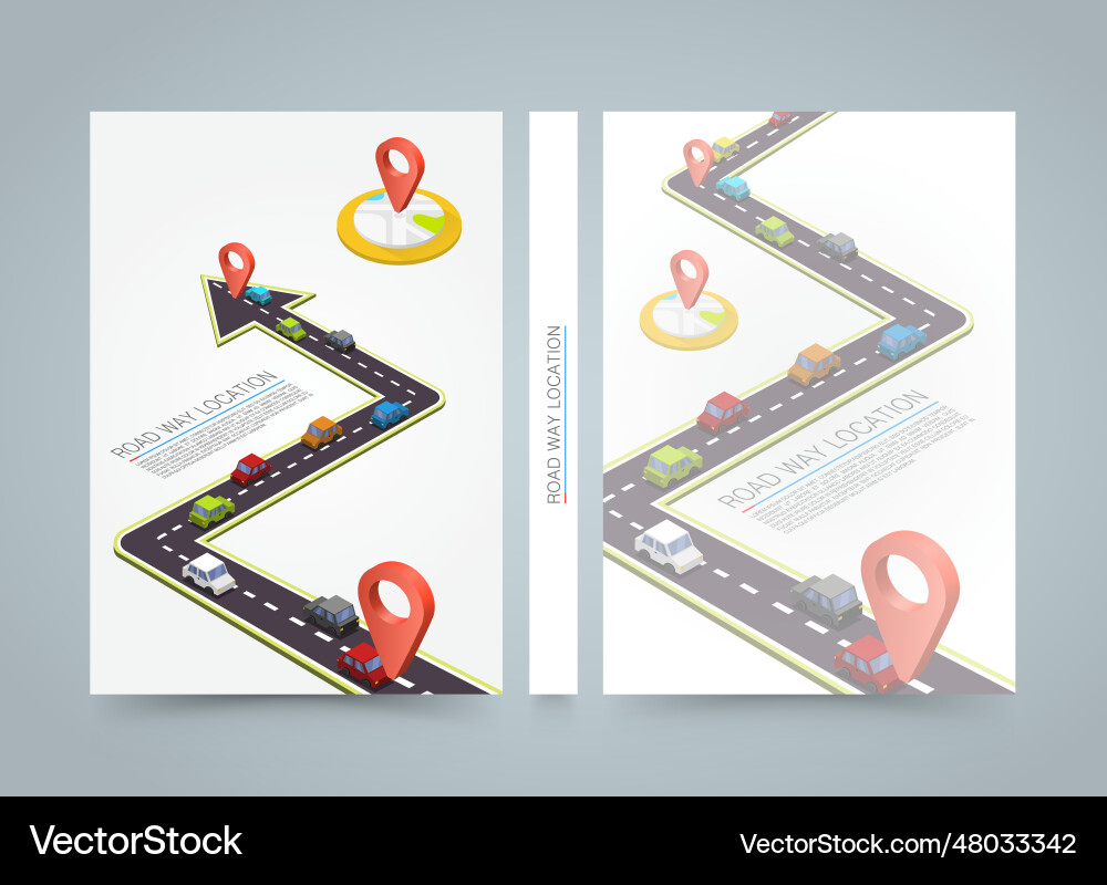 Paved path on the road banner road book Royalty Free Vector