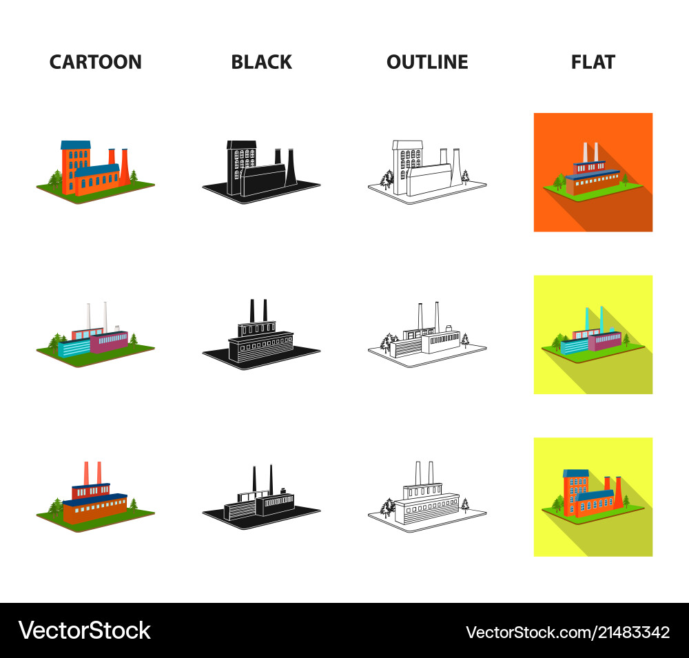 Processing factorymetallurgical plant factory Vector Image