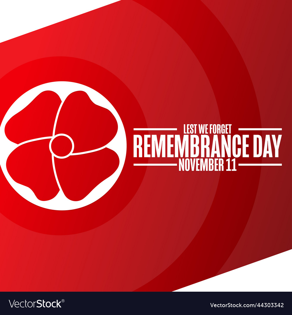 Remembrance day november 11 lest we forget Vector Image
